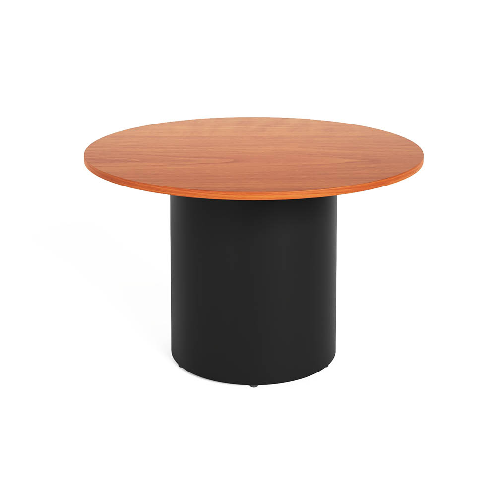 RAPIDLINE ROUND DRUM BASE TABLE 1200 X 730MM CHERRY TOP AND BLACK P/C ...